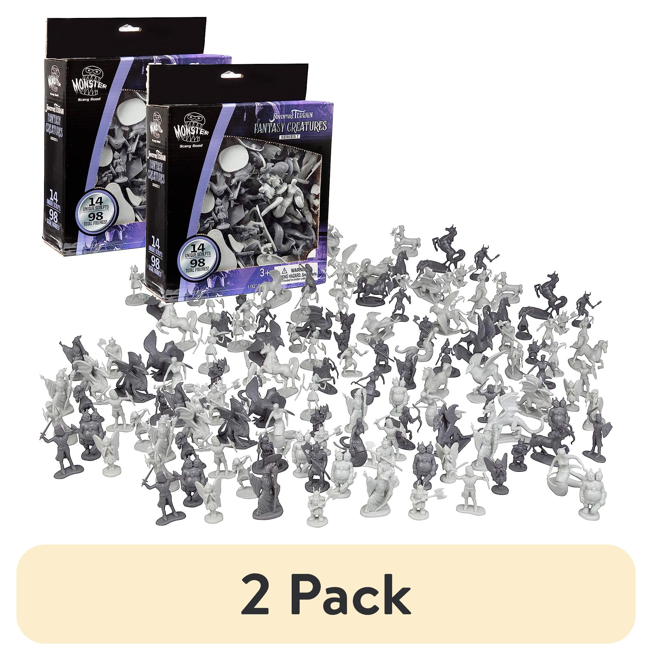 (2 pack) Monster Fantasy Creature Mini Action Figure Playset - 98pcs ...
