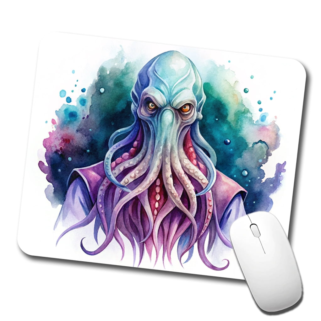 Fantasy Creature Monster Illithid Watercolor Mouse Pad Low Profile ...