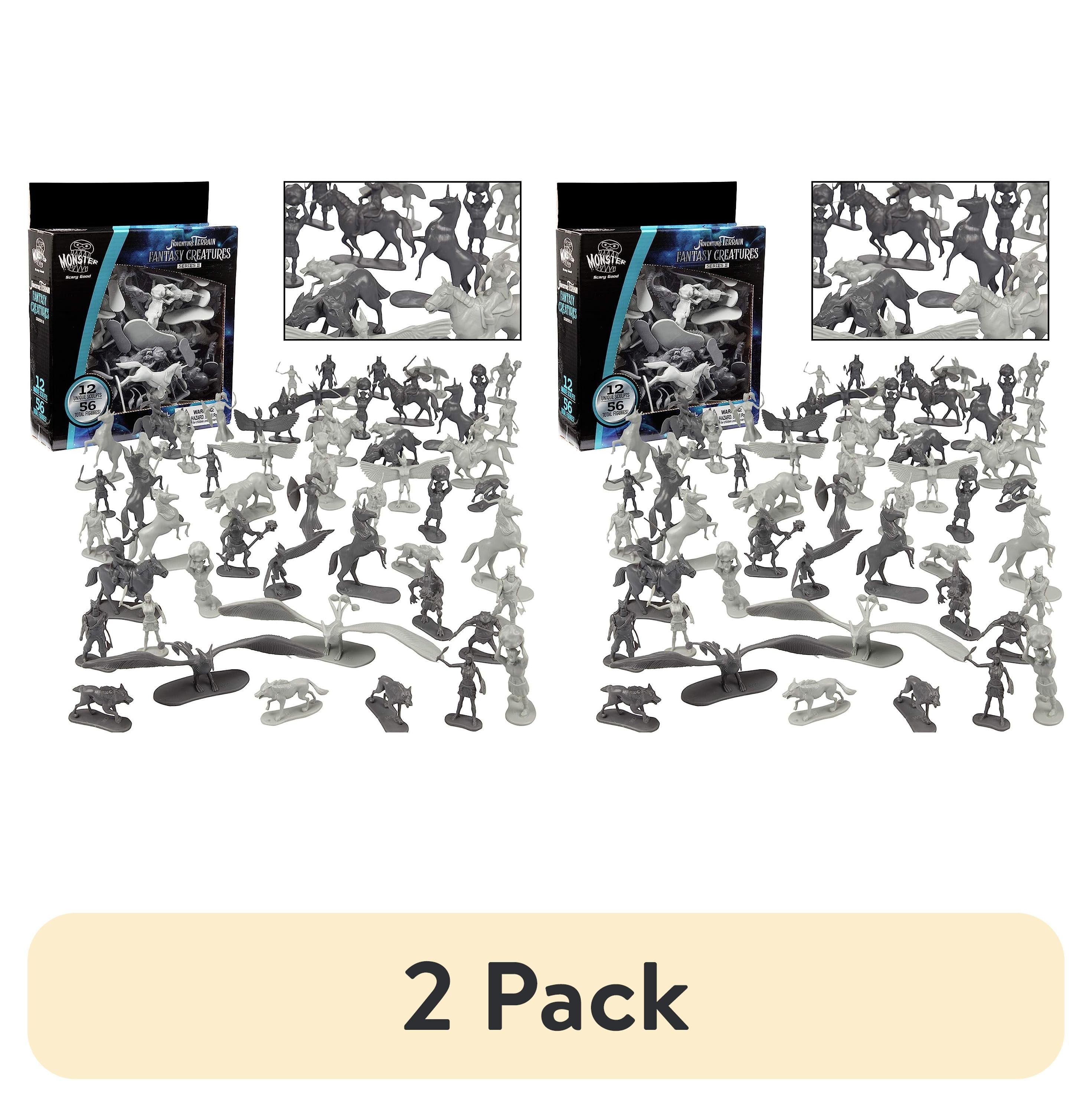 (2 pack) Fantasy Creatures Mini Action Figure Playset - 56pc Toy ...