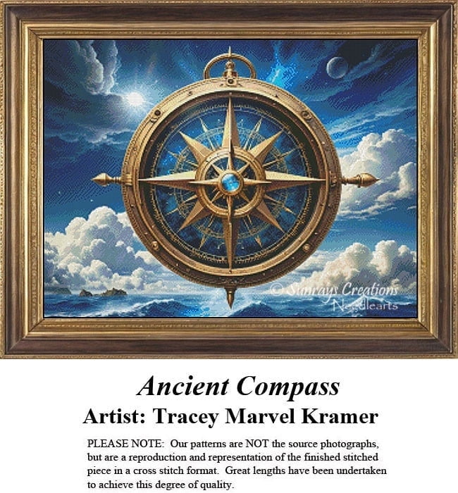 Fantasy Cross Stitch Patterns | Ancient Compass (Pattern Only, You ...