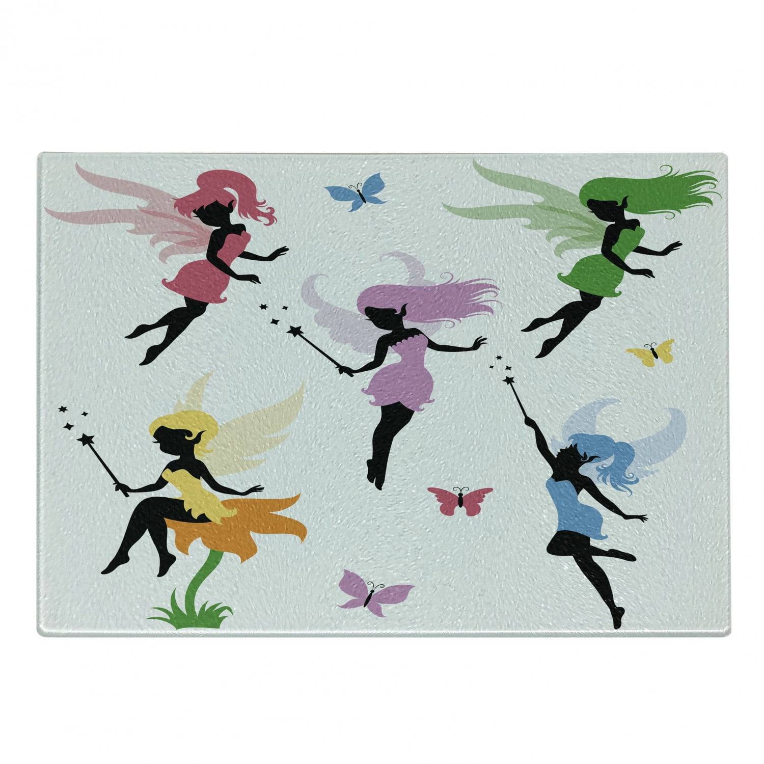 Fantasy Cutting Board, Pixie Elf Fairies Flying with Butterflies Girls ...