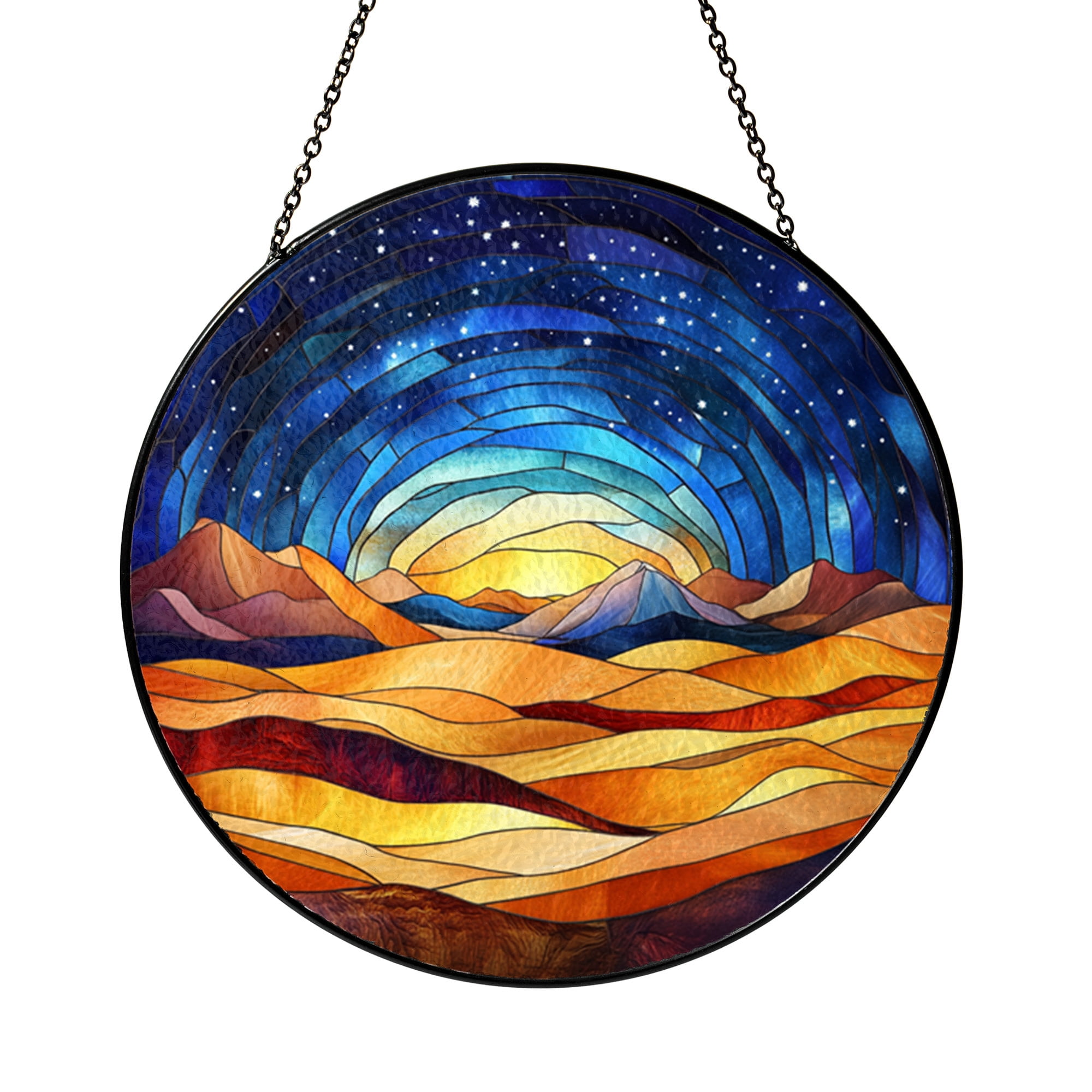 Fantasy Desert Sand Dunes Stained Glass Ornament – Handmade Winter ...