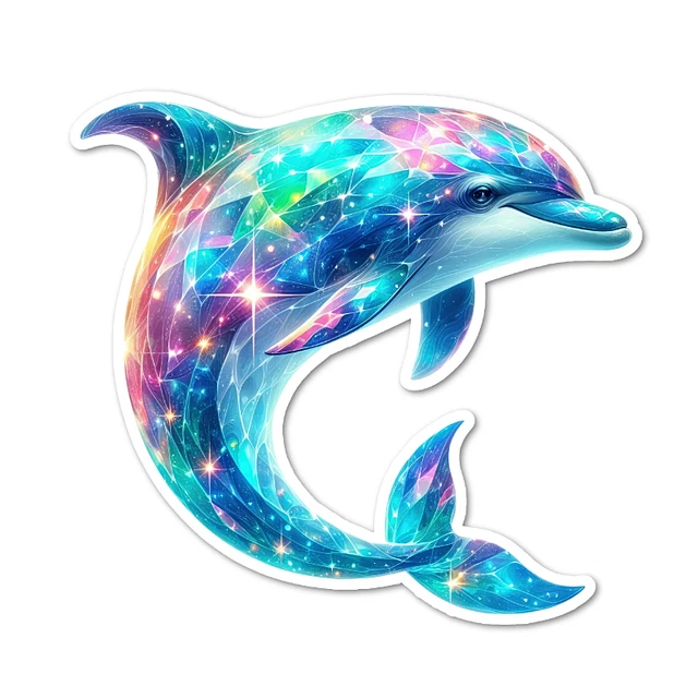 Fantasy Dolphin Sealife Sticker, Water Resistant Indoor Use,Phone Decal ...