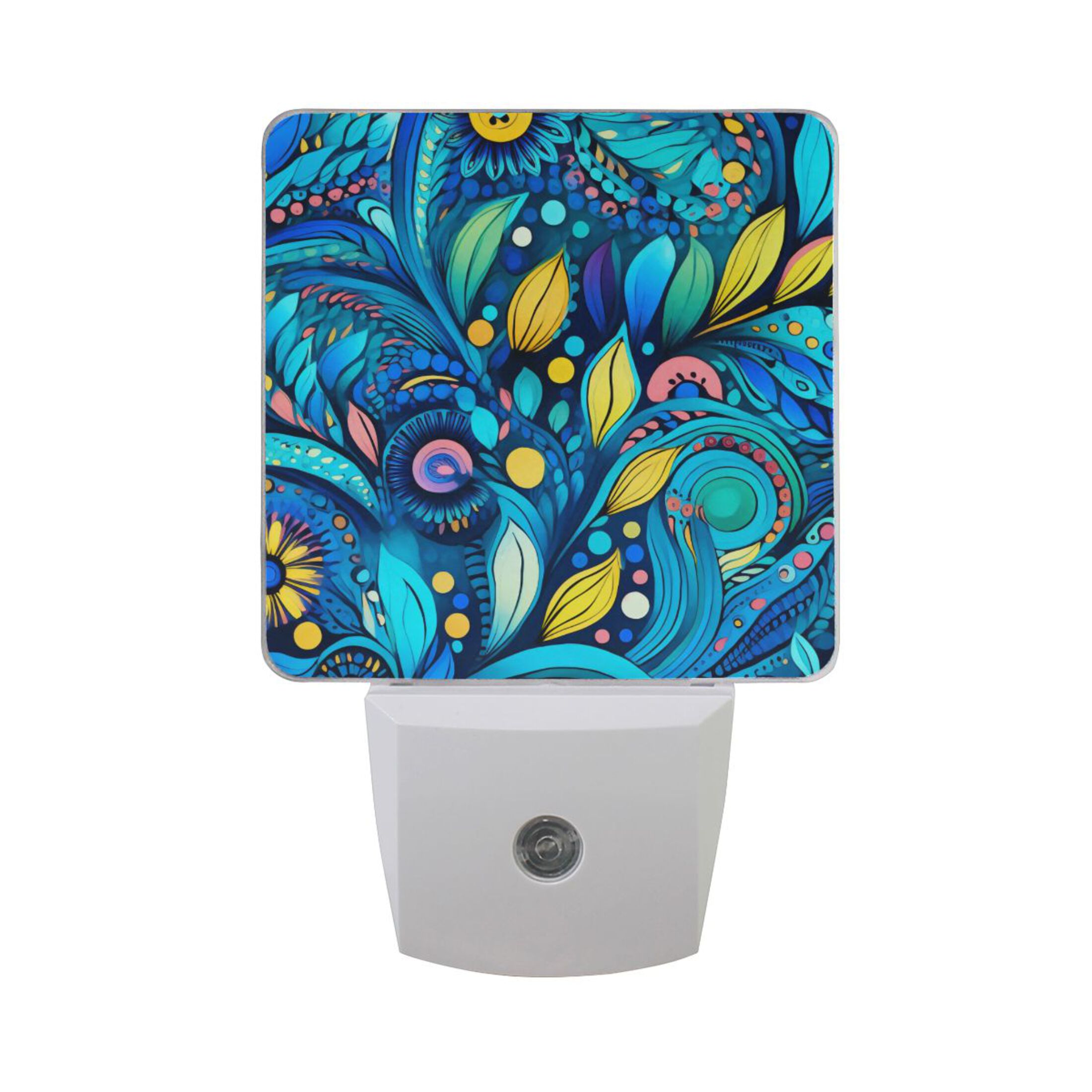 Fantasy Doodle Art Leaf LED Night Light Dusk to Dawn Sensor 2 Pack Plug ...