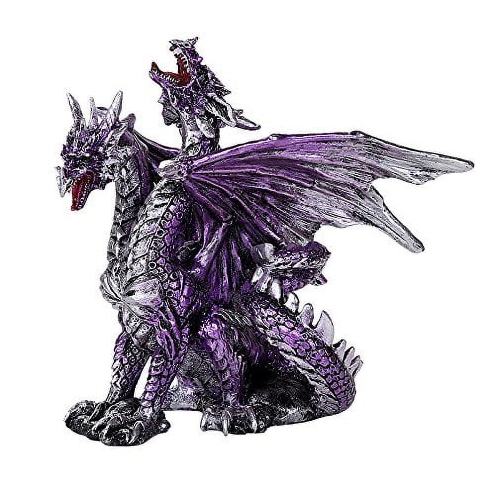 Fantasy Double Headed Ferocious Dragons Figurine 4.75"H (Metallic ...