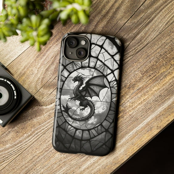 Fantasy Dragon Bookish Case With Dark Library Aesthetic Art for iPhone ...