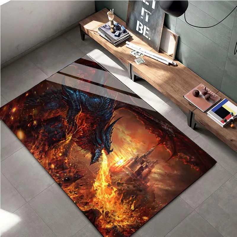 Fantasy Dragon Carpets Rug Living Room Tea Table Mat Bedroom Rug Anti ...