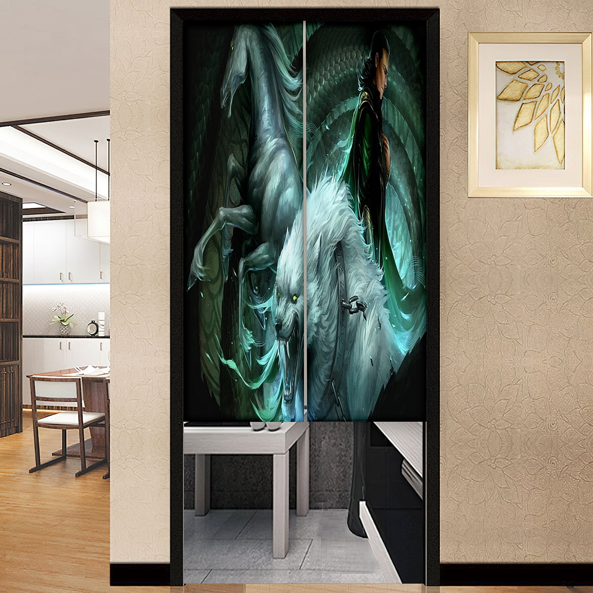 Fantasy Dragon Creature Door Curtain Bedroom Kitchen Living Room ...