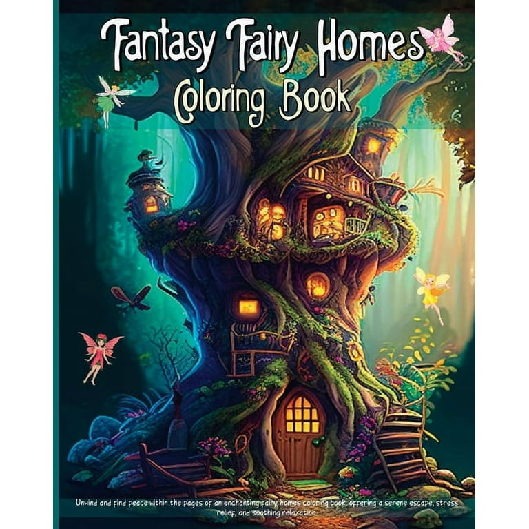 moonlit fairy houses coloring book