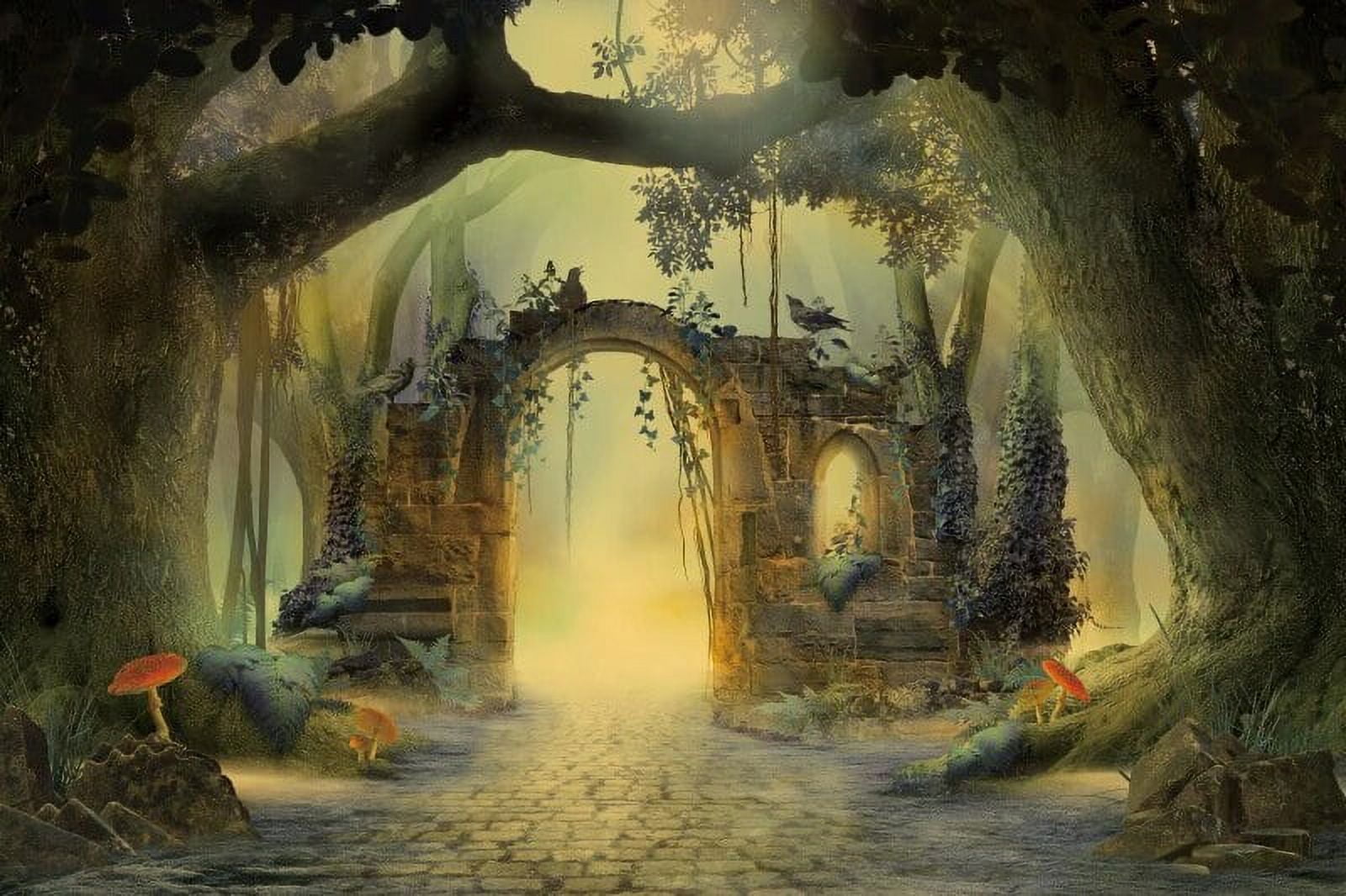 Fantasy Fairy Tale Enchanted Forest Stone Arch Backdrop Kid Birthday ...