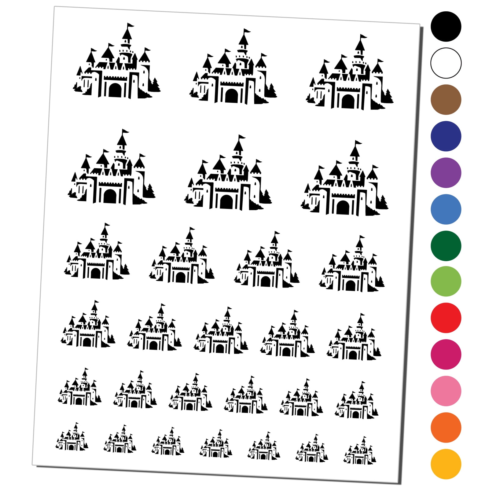 Fantasy Fairytale Castle with Towers Water Resistant Temporary Tattoo ...