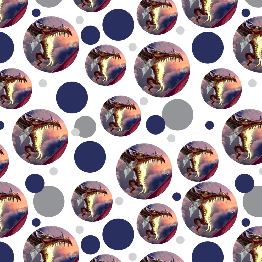 Fantasy Fire Breathing Dragon Flame On Premium Gift Wrap Wrapping Paper ...