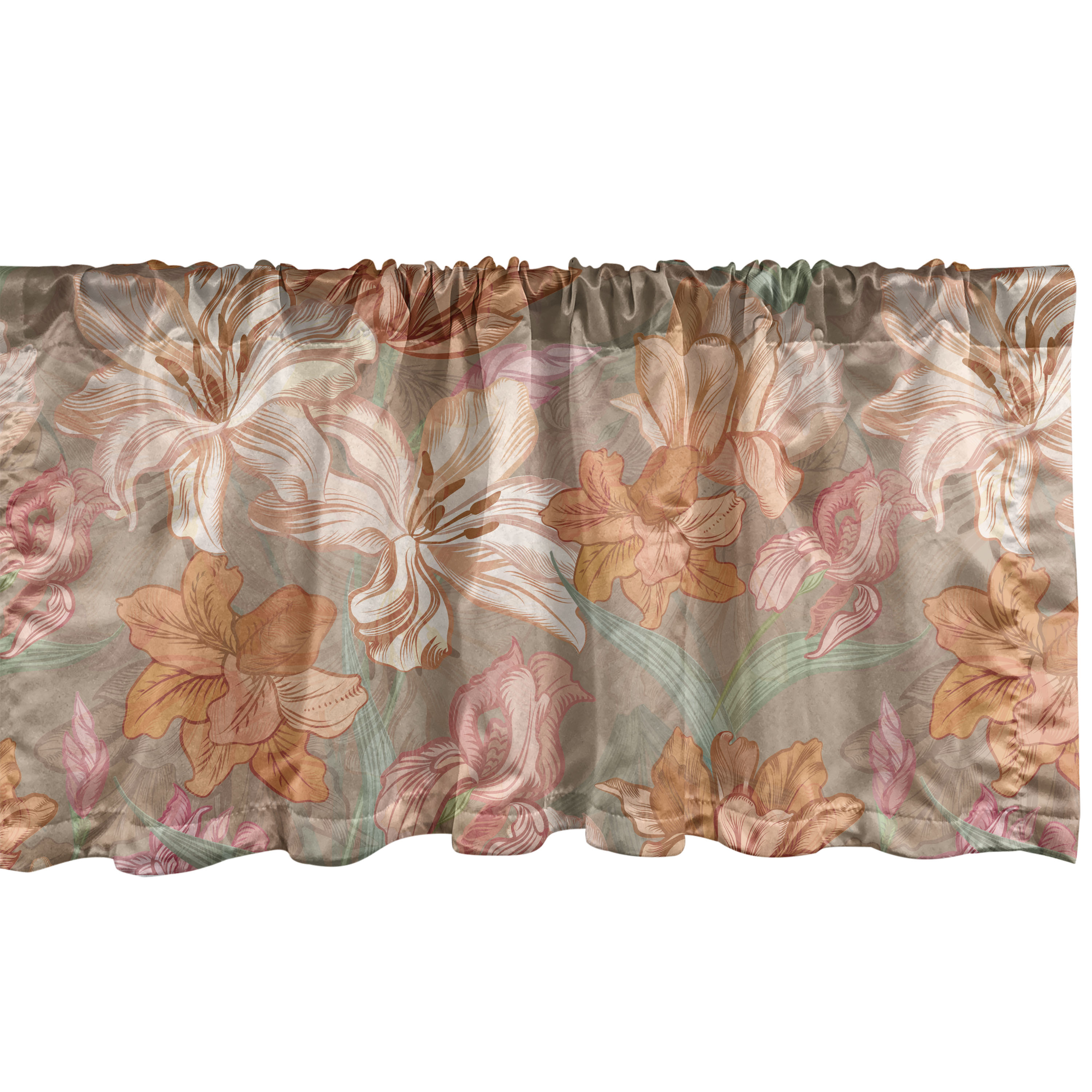 Fantasy Floral Window Valance, Modern Color Palette Flowers Boho with ...