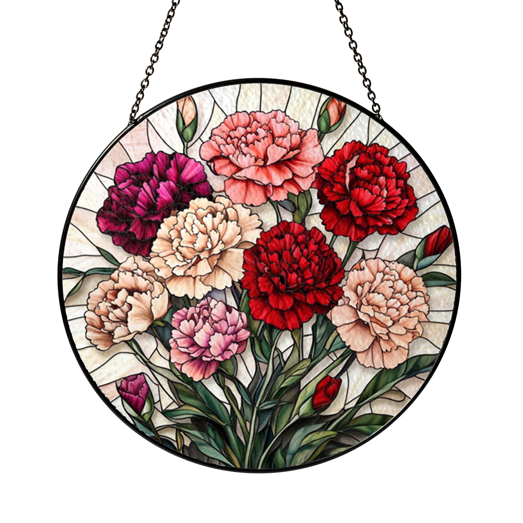 Fantasy Flower Garden Stained Glass Style Window Suncatcher, Decorative ...