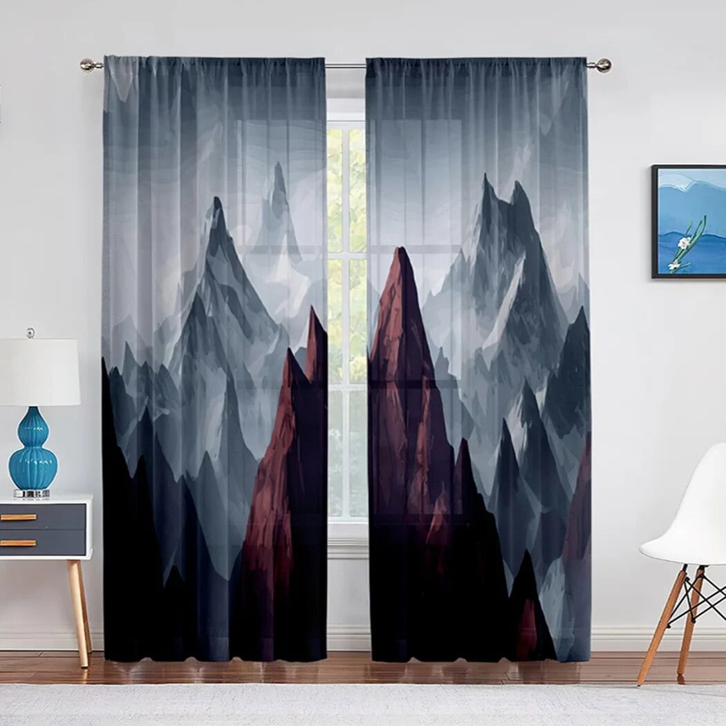 Fantasy Fog Magic Tree Curtain Dark Abstract Forest Polyester Pongee Fabric Kitchen Home Decor ...