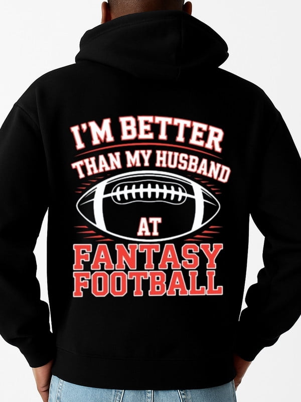 Fantasy Football Champ Funny Men's Graphic Hoodie - Black Machine ...