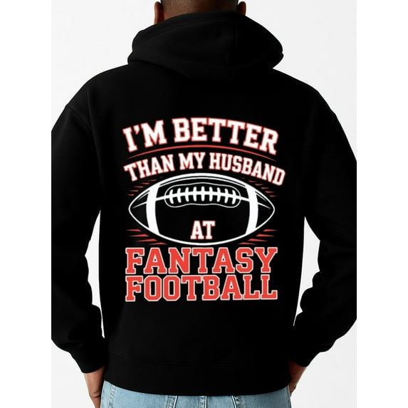 Fantasy Football Champ Funny Men's Graphic Hoodie - Black Machine ...