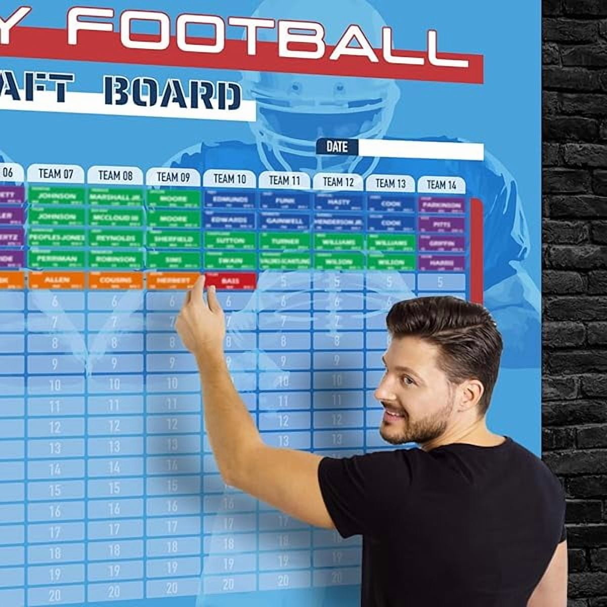 Fantasy Football Draft Board 2025-2026 Season - 5.3 x 3.7 Feet Large ...