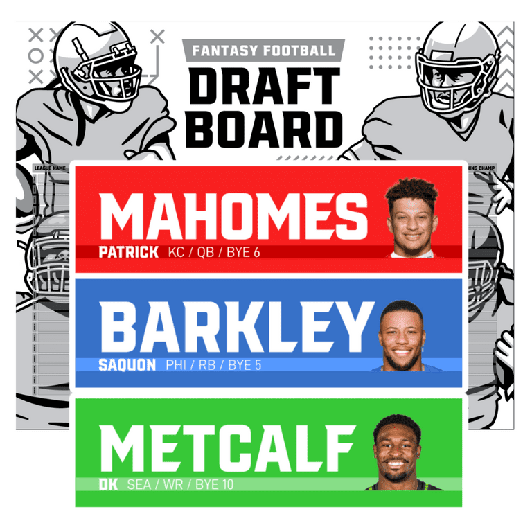 Fantasy Football Draft Board Kit 2024 2025 HUGE Board and BIG Stickers