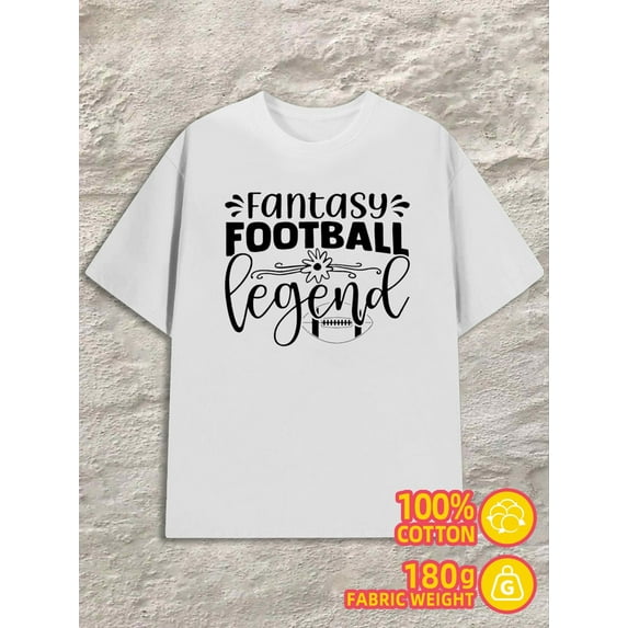 Fantasy Football Legend men white 180G 100% Cotton Comfortable ...