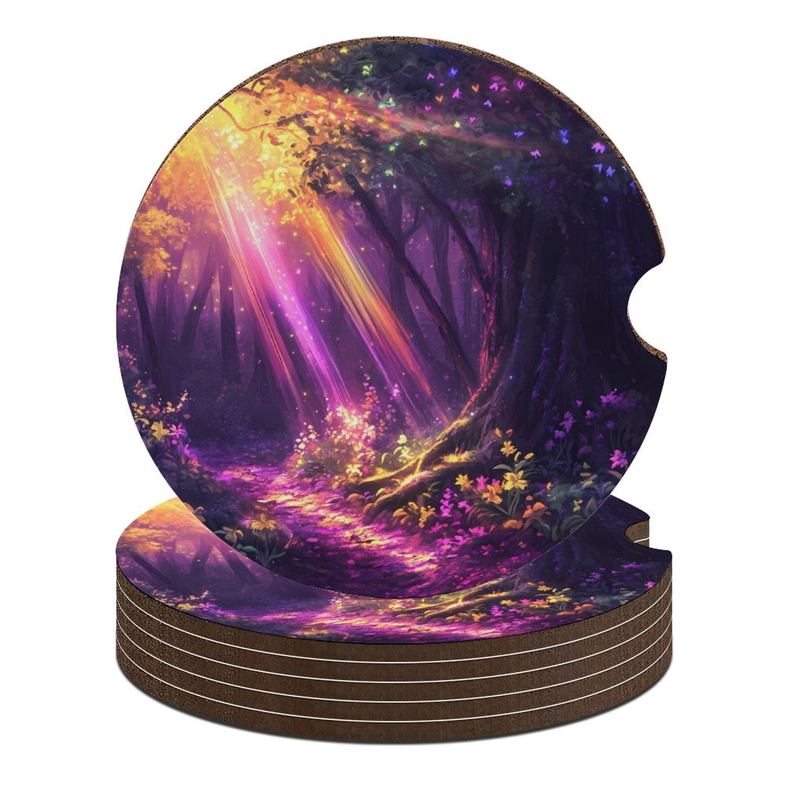 Fantasy Forest Nature Magical Tree Car Coasters for Drinks with A ...