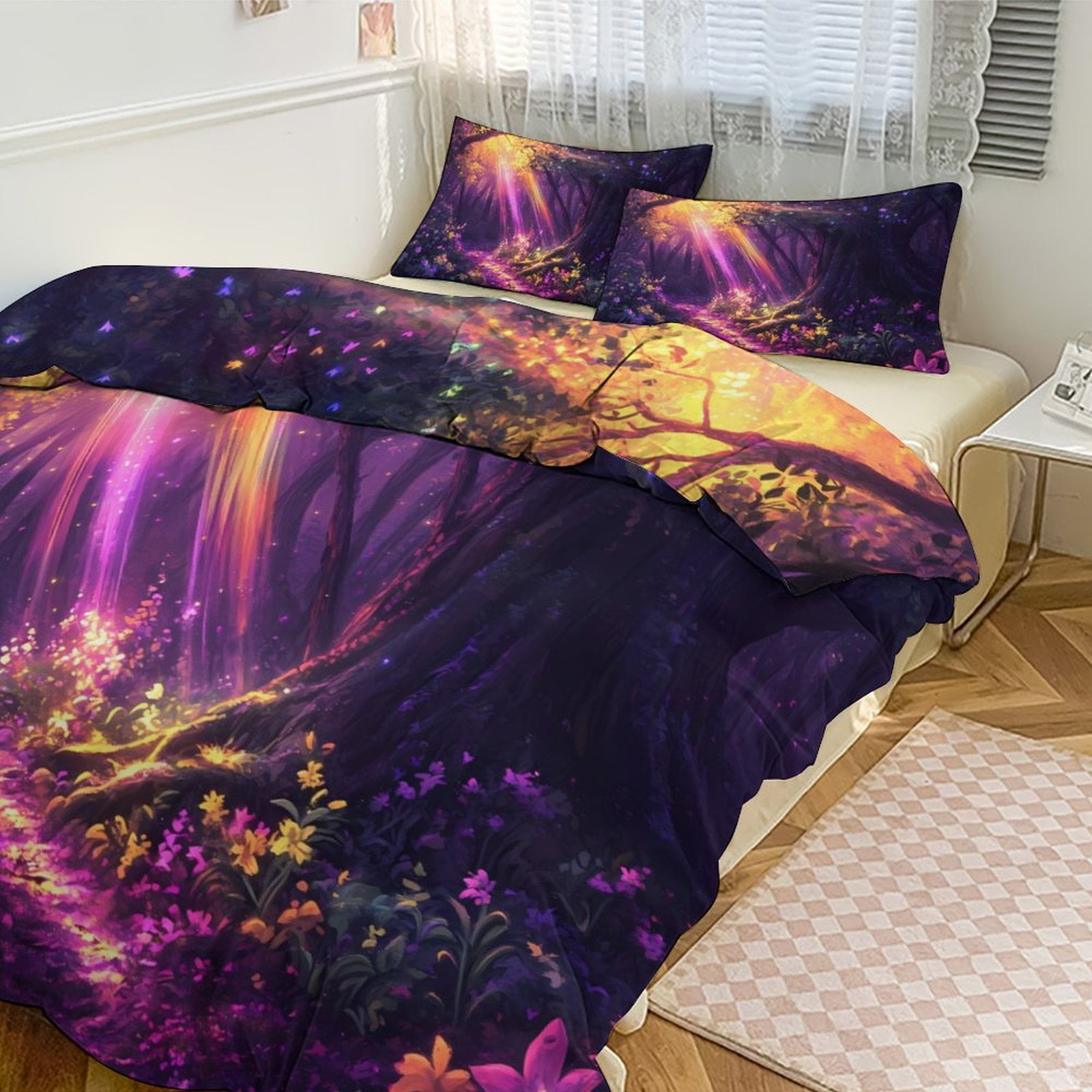 Fantasy Forest Nature Magical Tree Duvet Cover King&Queen Size Soft 3 ...