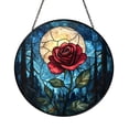 Fantasy Forest Red Rose Stained Glass Suncatcher – Floral Window ...