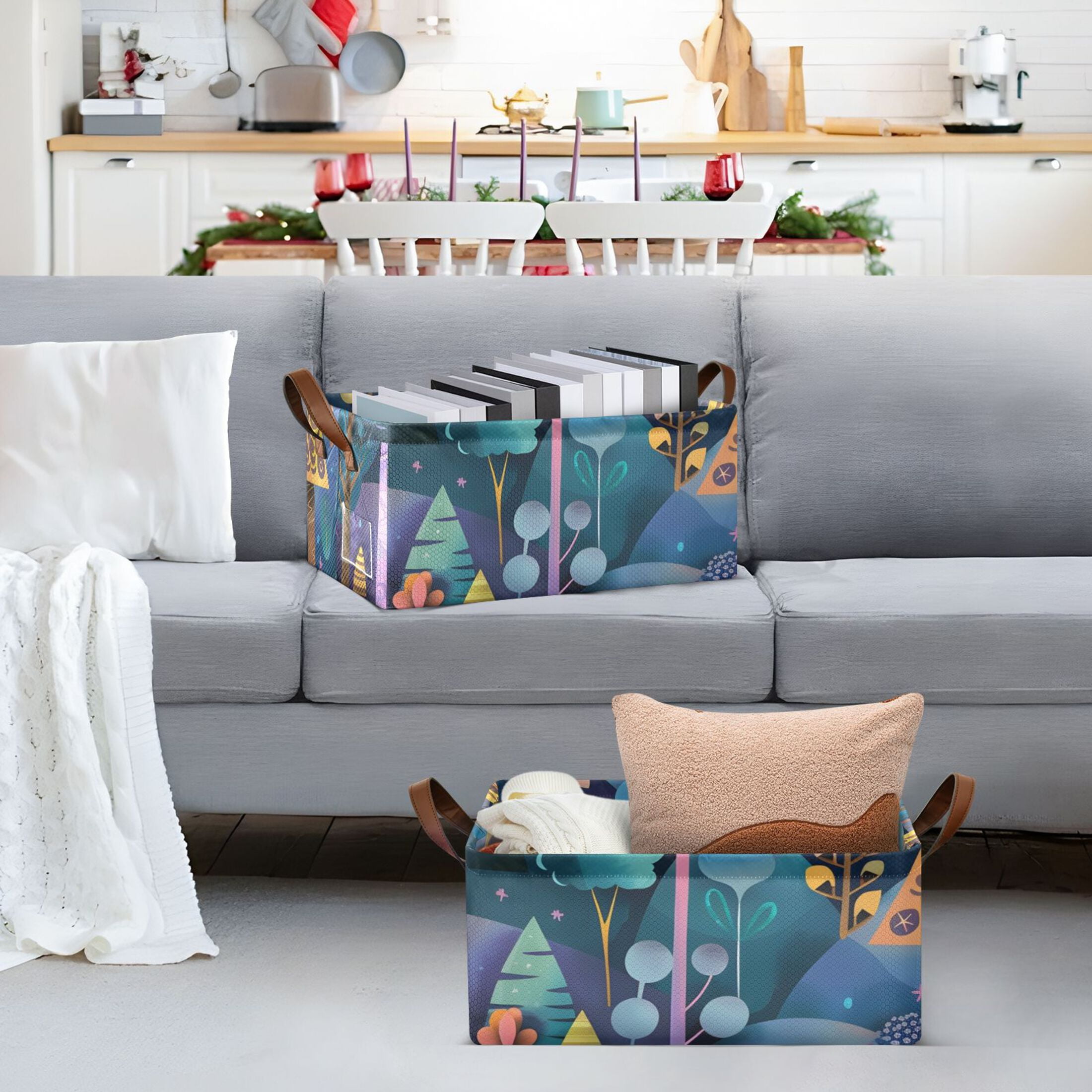 Fantasy Forest Storage Bins with Handles Foldable Storage Baskets for ...