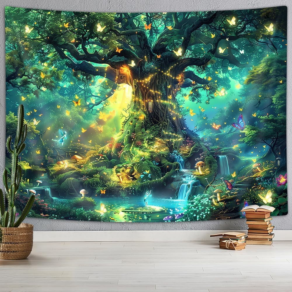 Fantasy Forest Tapestry,Fairy Enchanted Jungle Tapestries,Lake ...