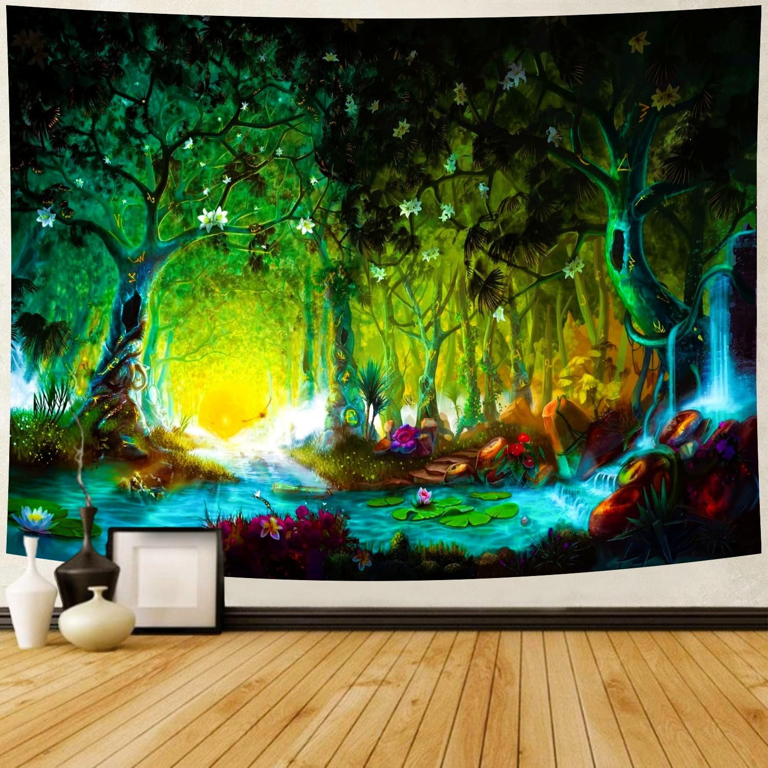 Fantasy Forest Tapestry Mystical River Enchanted Magical Fairy Tale ...