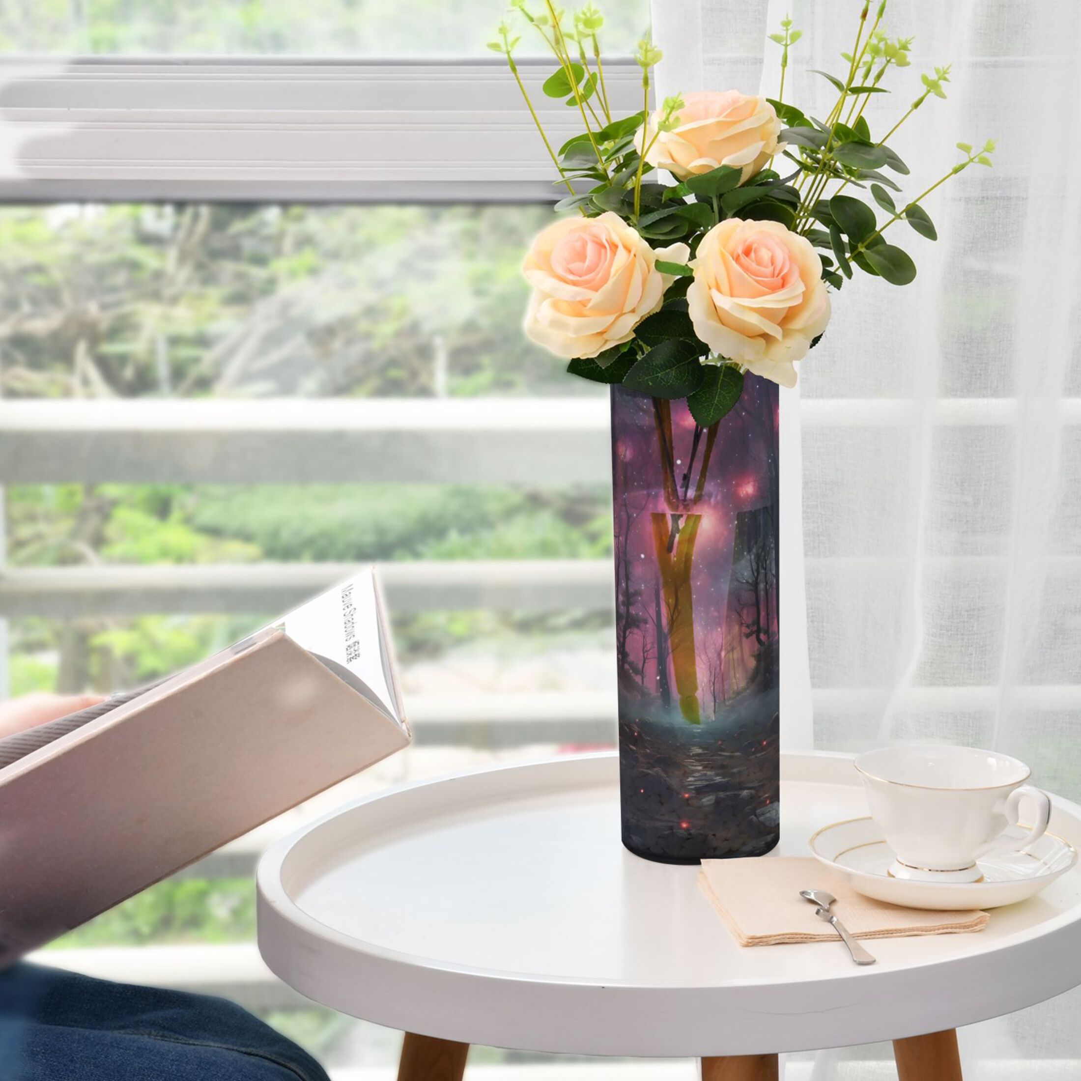 Fantasy Forest in Night Flower Vase 11.8x3.9 inch Vases Clear Non ...