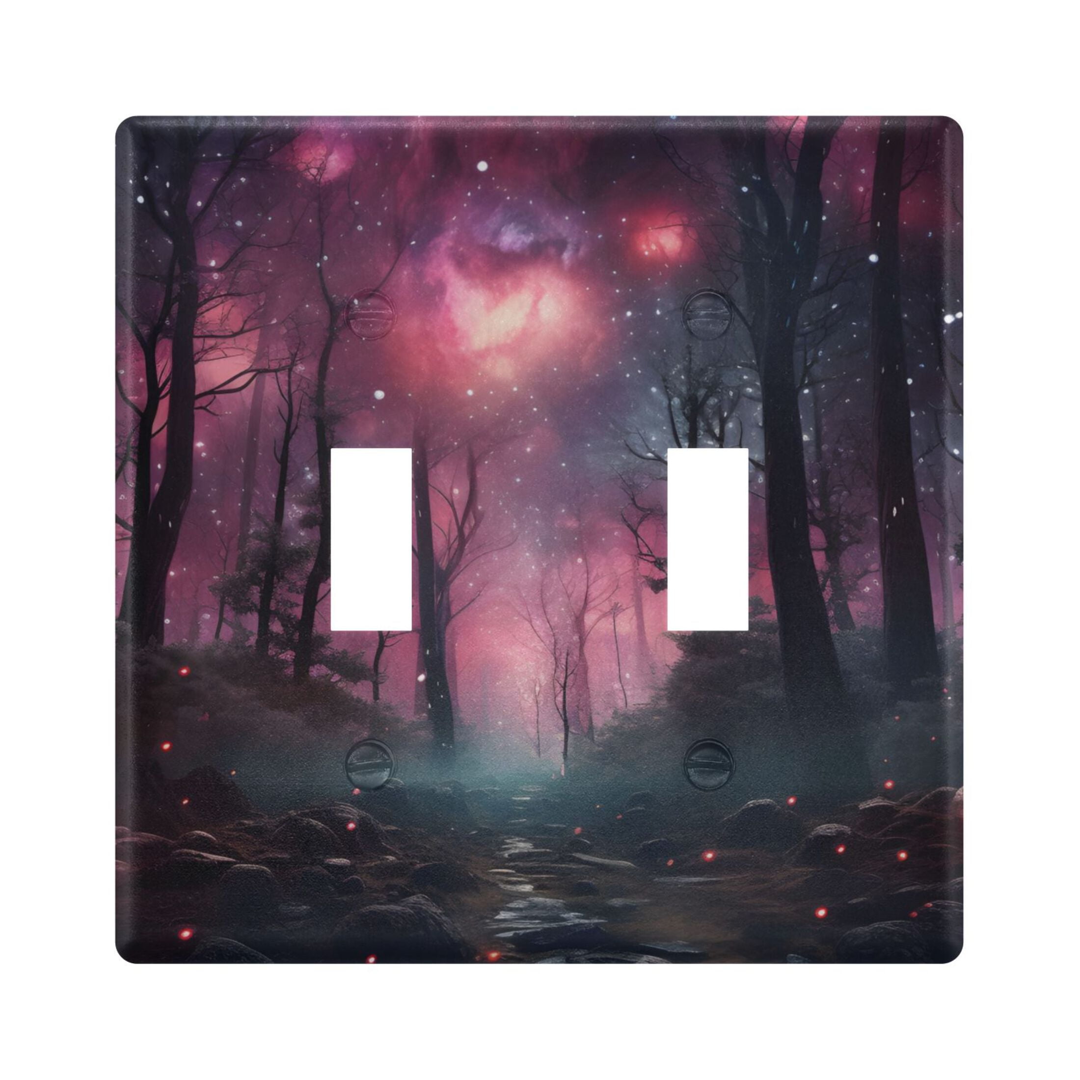 Fantasy Forest in Night Light Switch Plate Covers 2 Gang Wall Plate ...