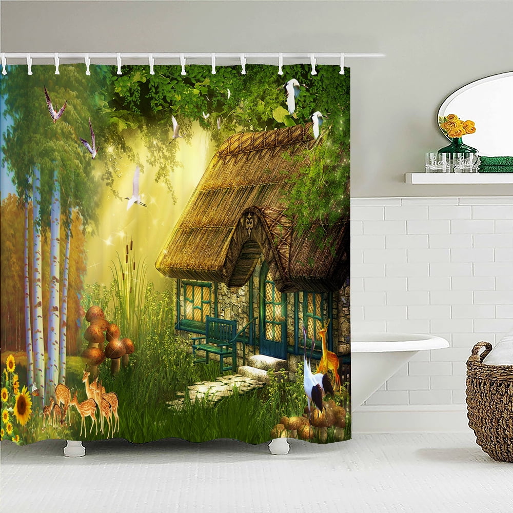 Fantasy Forest landscape Bath Curtain Waterproof Fabric Shower Curtains ...