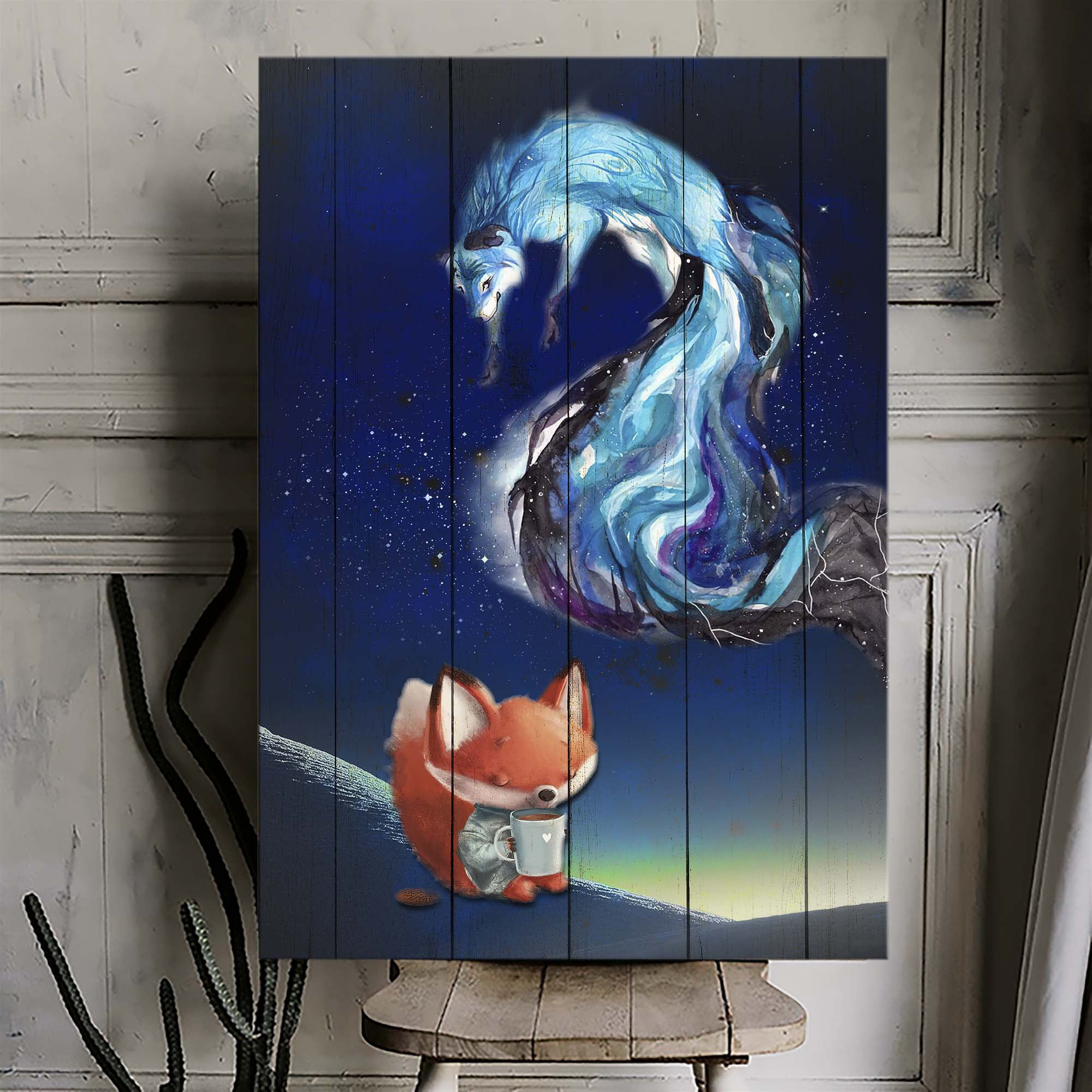 Fantasy Fox Canvas Wall Art – Mystical Spirit Animal and Cute Red Fox ...