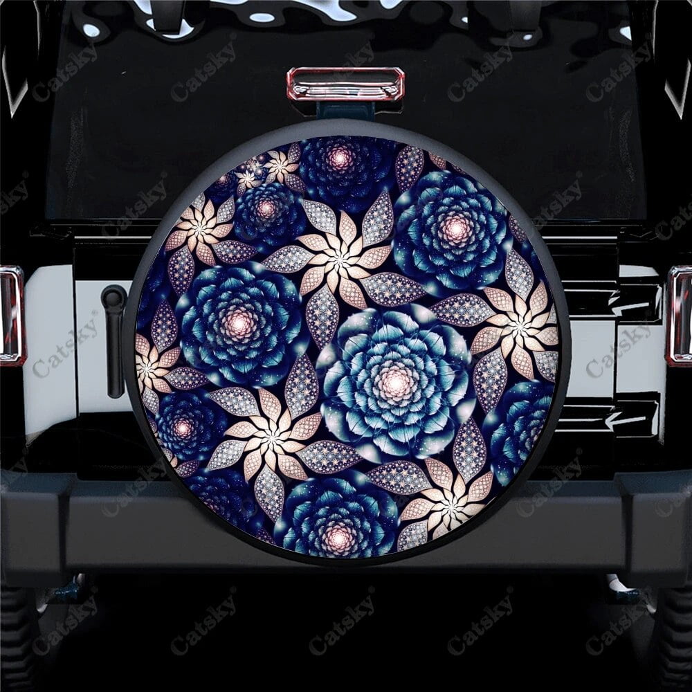 Fantasy Fractal Print Spare Tire Cover Waterproof Tire Wheel Protector