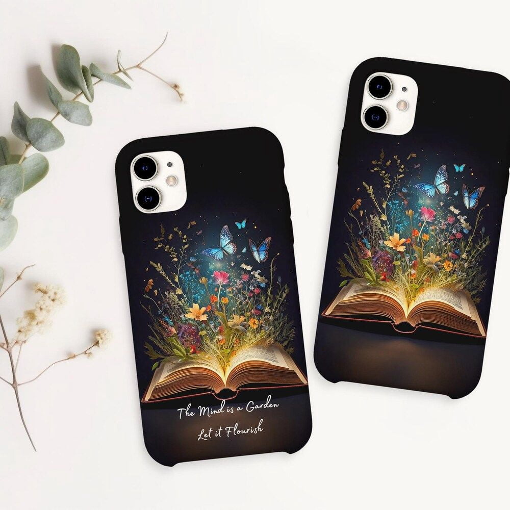 Fantasy Garden Book Butterfly Phone Case with iPhone 17 to 11 Pro Max ...