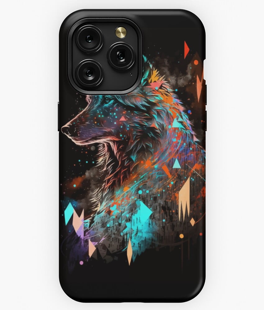 Fantasy Geometric Wolf Art Design G5581 Phone Case for iPhone17 16 15 ...