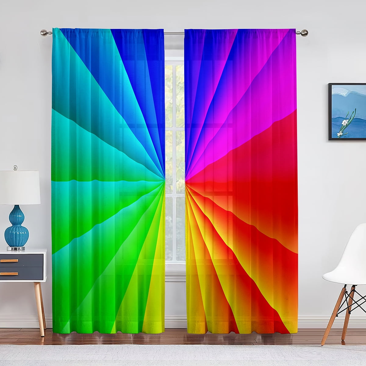 Fantasy Gradual Change Art Tulle In Sheer Curtains for Living Room ...