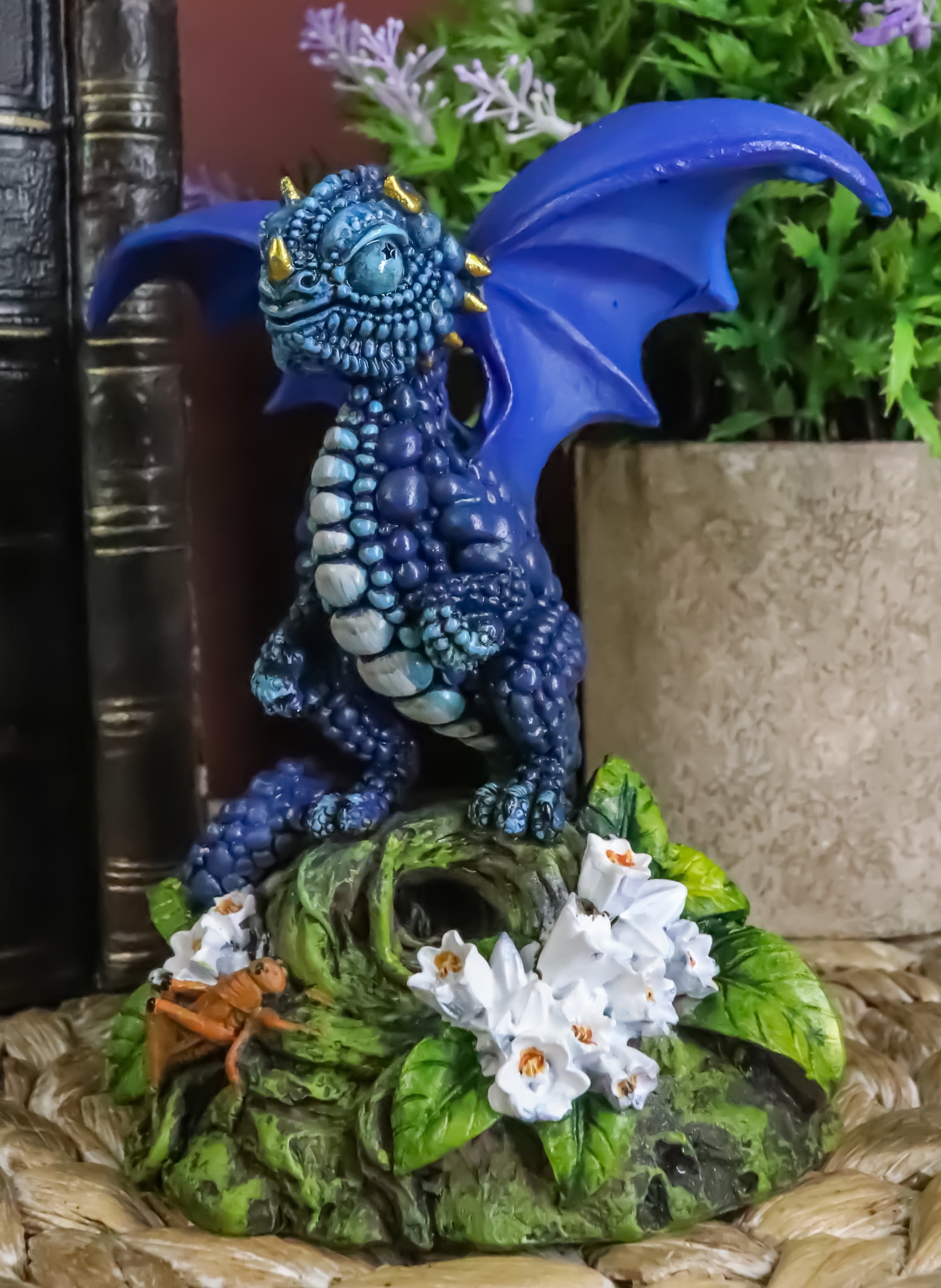 Fantasy Green Thumb Blueberry Indigo Blue Dragon Statue Fairy Garden ...