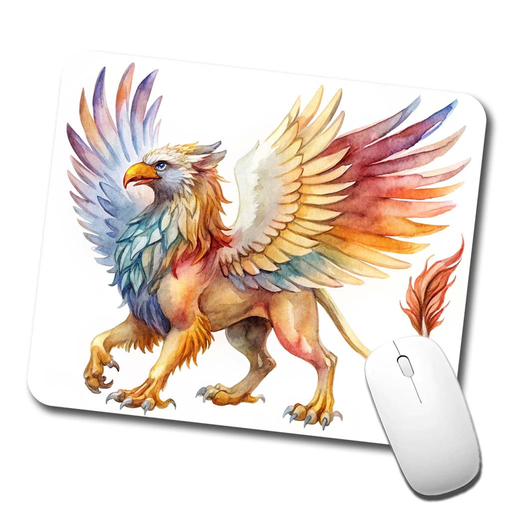 Fantasy Griffin Mythical Creature Watercolor Mouse Pad Low Profile ...