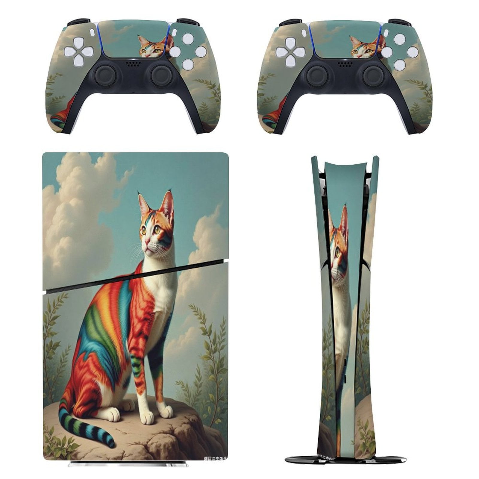Fantasy Harlequin Cats Colorful PS5/PS5 Slim Digital Disc Skin Sticker ...