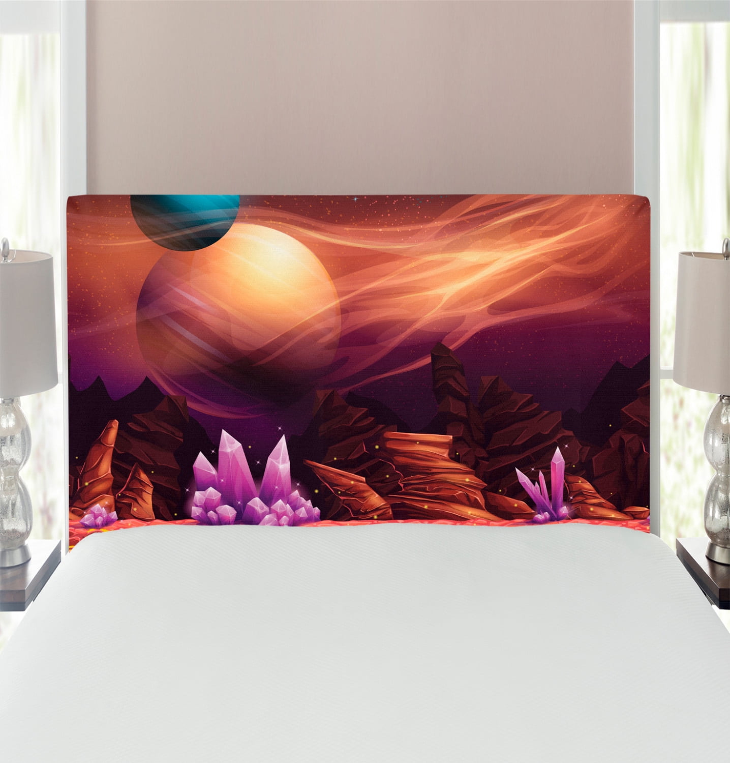 Fantasy Headboard, Futuristic Cosmic Galaxy Space Planets Sci Fi Style ...