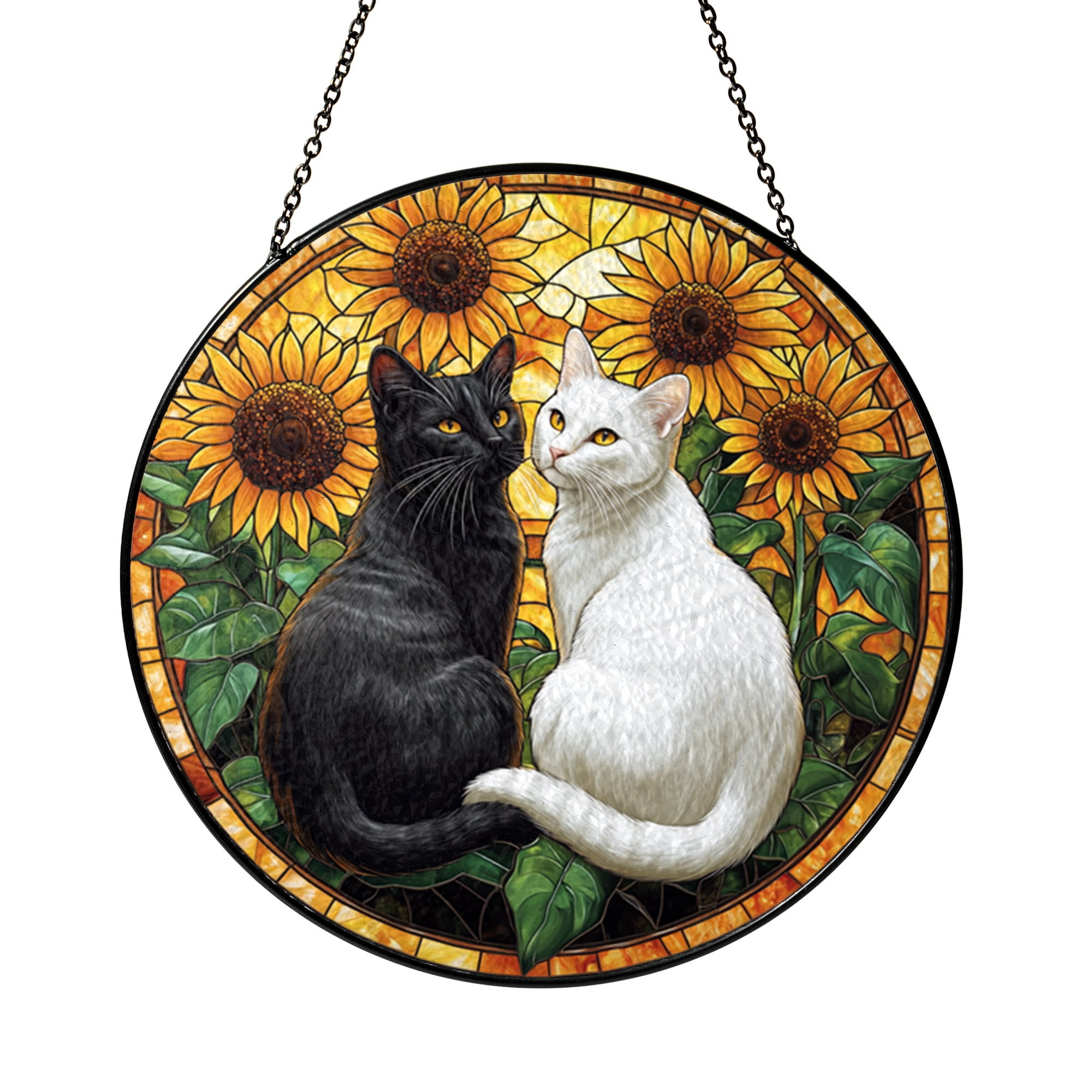 Fantasy Inspired Feline Stained Glass Style Window Suncatcher ...