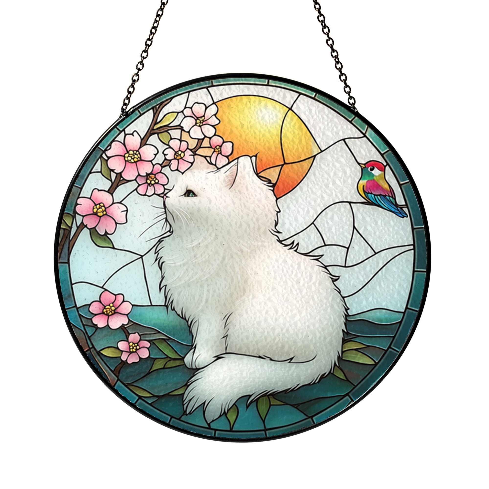Fantasy Inspired Feline Stained Glass Style Window Suncatcher ...