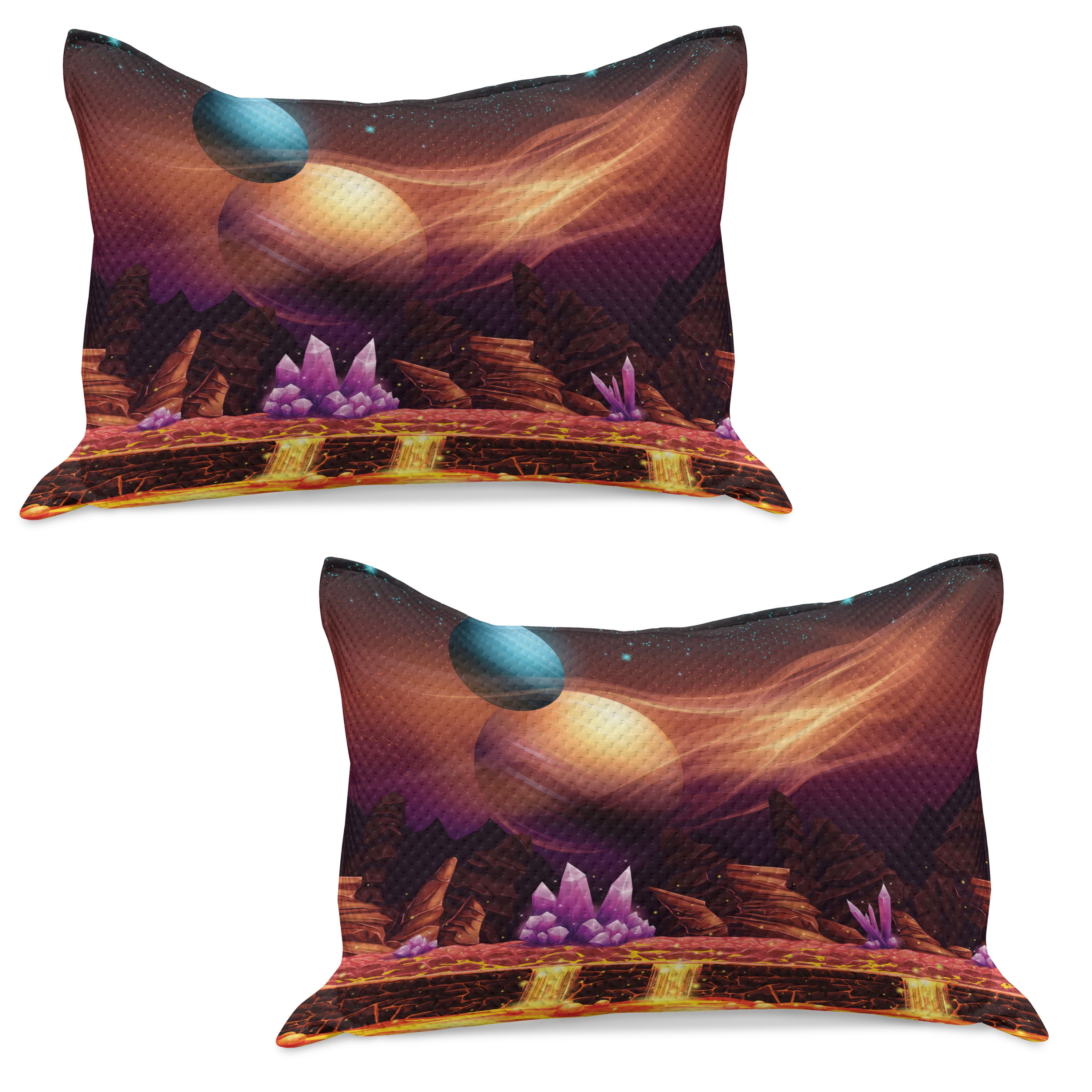 Fantasy Knitted Quilt Pillowcover Set of 2, Futuristic Cosmic Galaxy ...