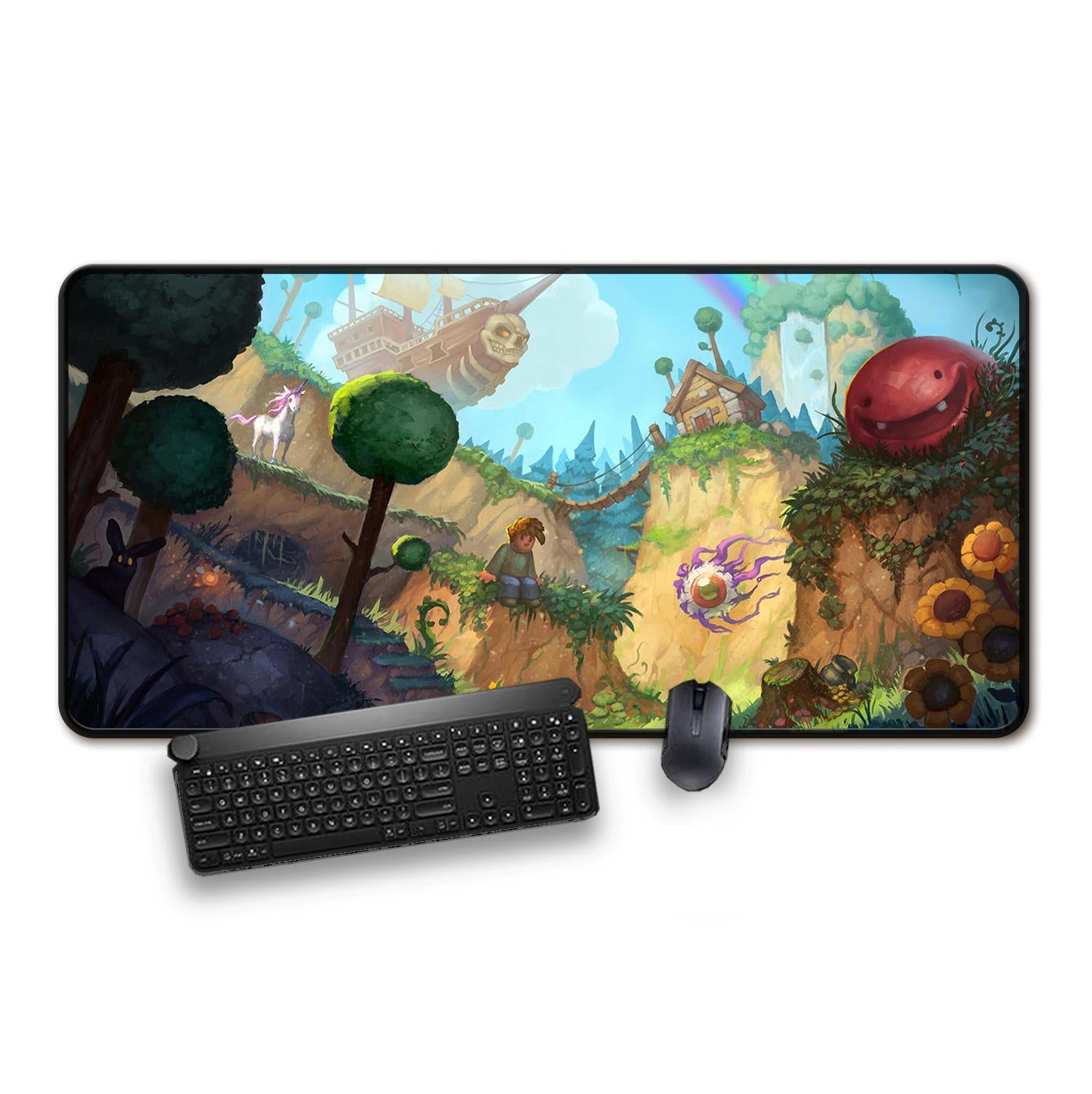 Fantasy Landscape Gaming Mousepad, Large Desk Mat with Vibrant Artwork ...