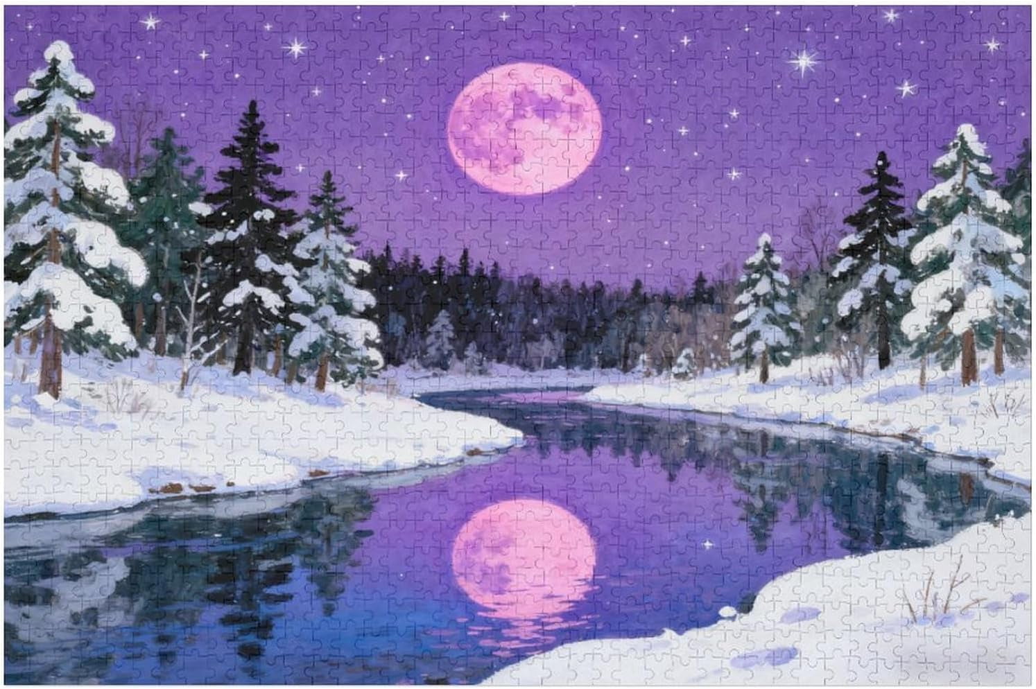Fantasy Landscape Puzzle for Adults 1000 Pieces, Purple Moonlight ...