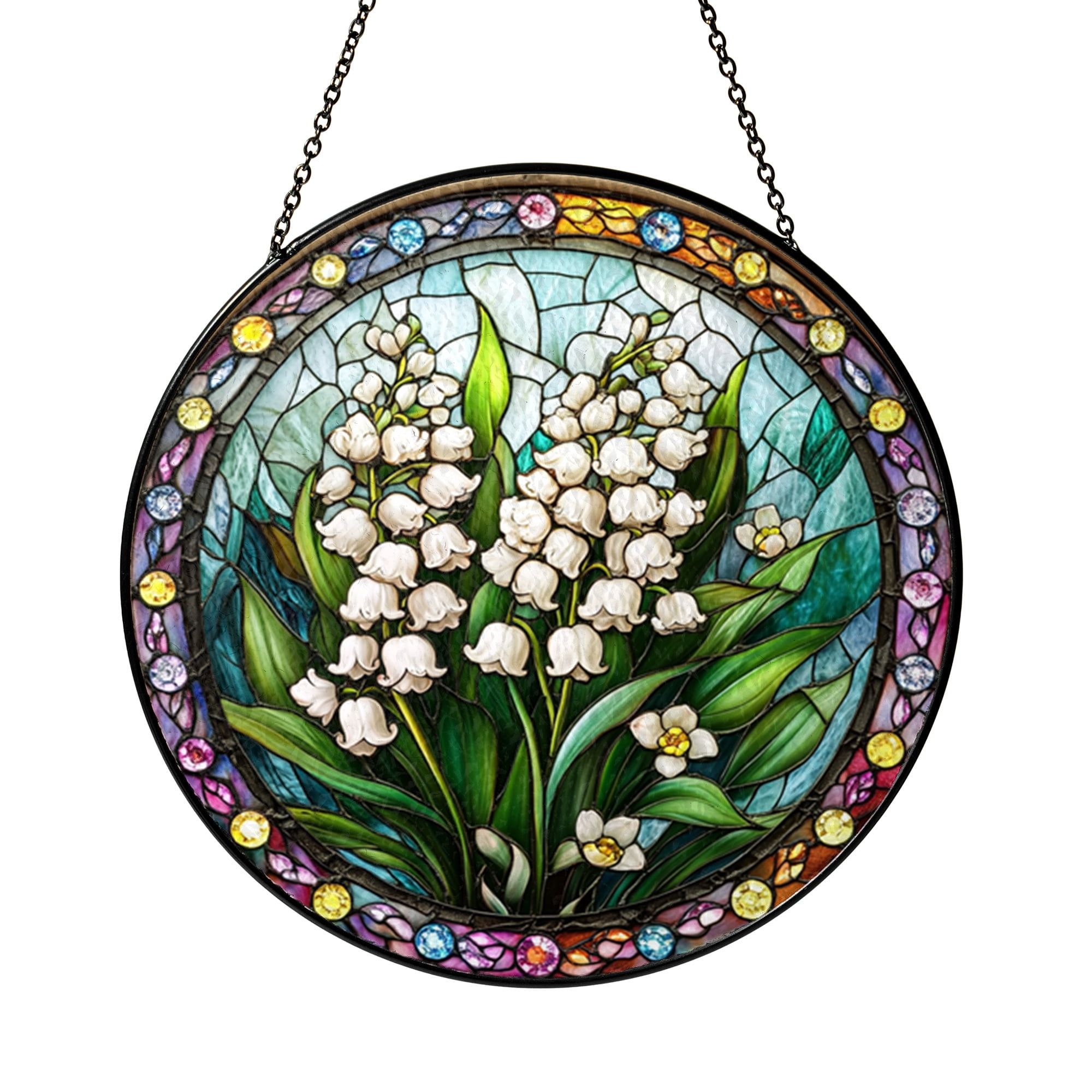 Fantasy Lily of the Valley Stained Glass Window Decor – Handmade Spring ...