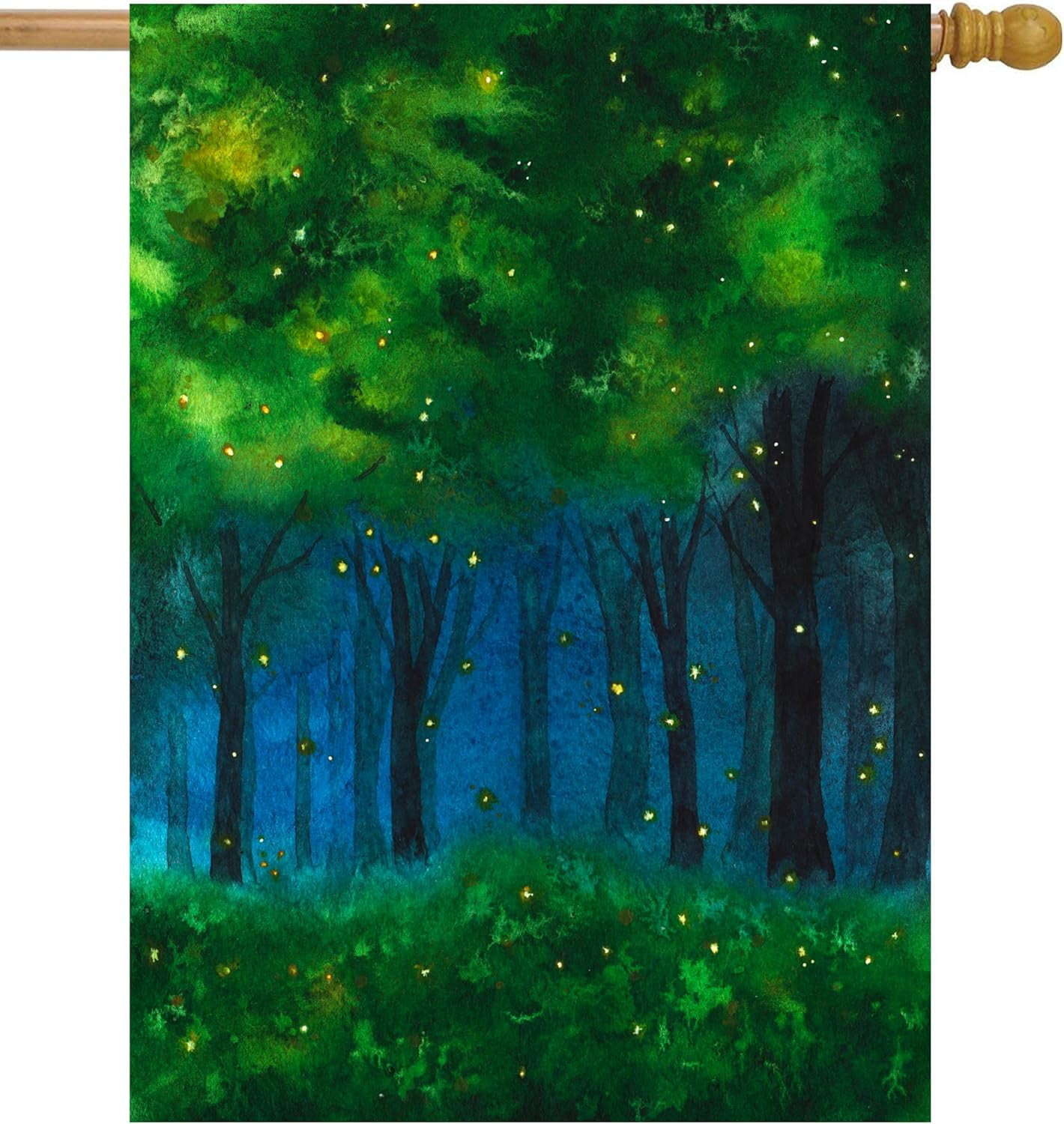 Fantasy Meadow with Fairytale Forest Surrounded by Fireflies Garden ...