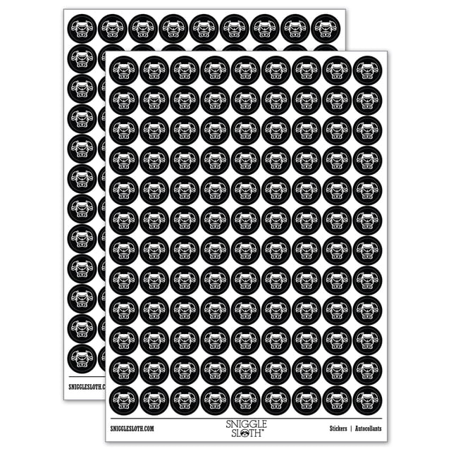 Fantasy Medieval Plate Armor 200+ Round Stickers - Black - Matte Finish ...